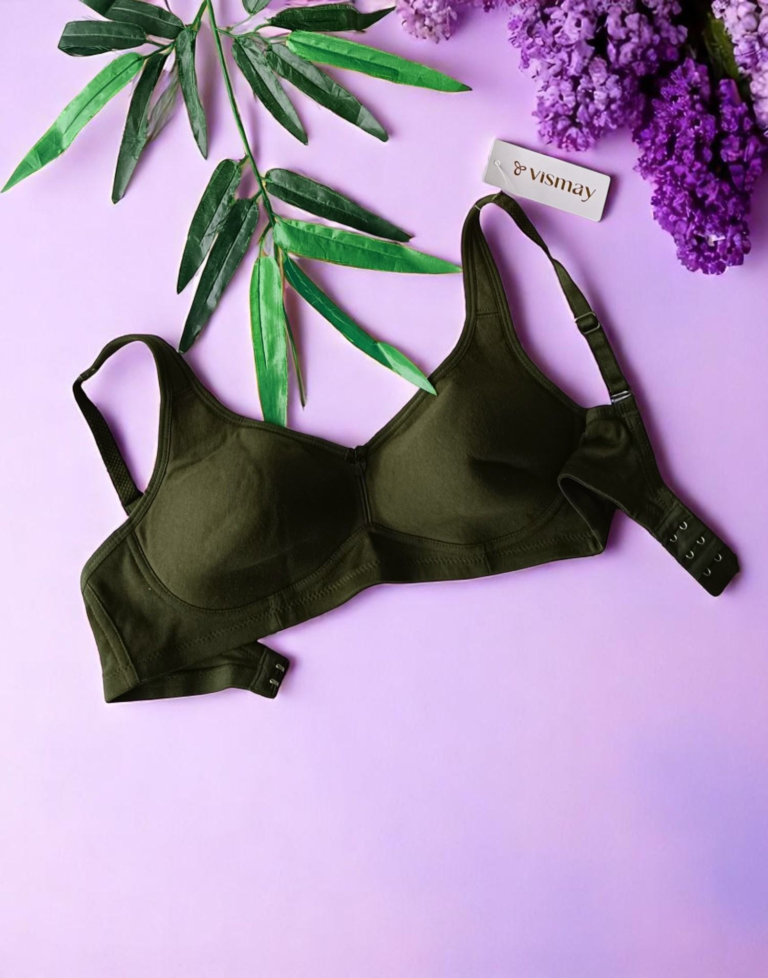 170525BR (E4353) VISMAY NON-PADDED BRA - Olive Green – ELENTRA DESIGNS ...