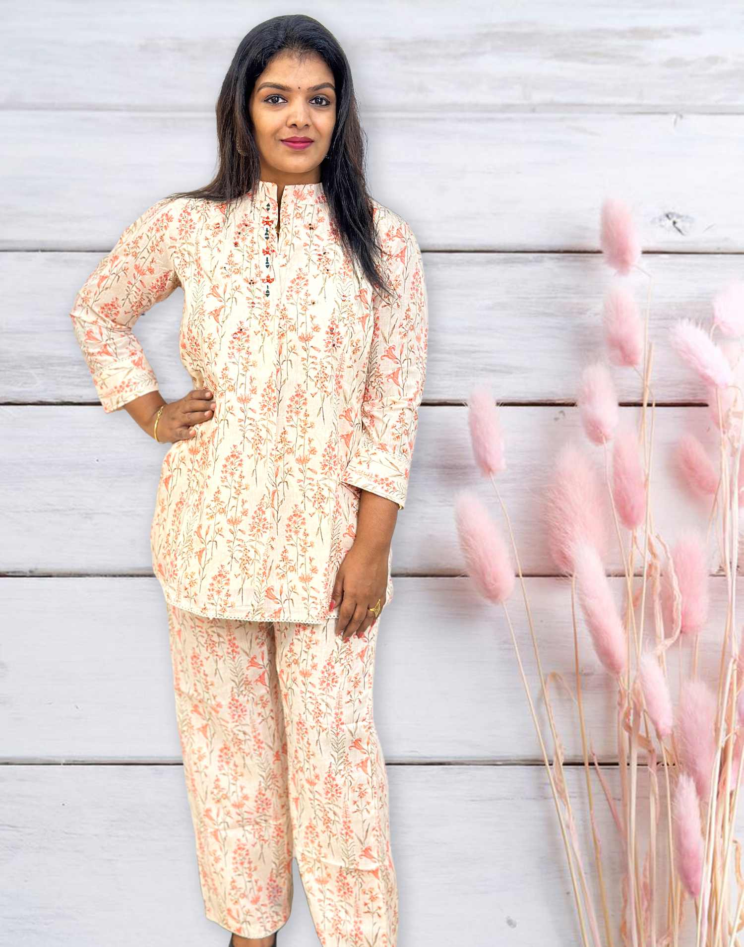 210624A (E3183) Co Ord Set - Cream – ELENTRA DESIGNS BY NIMI HEINS